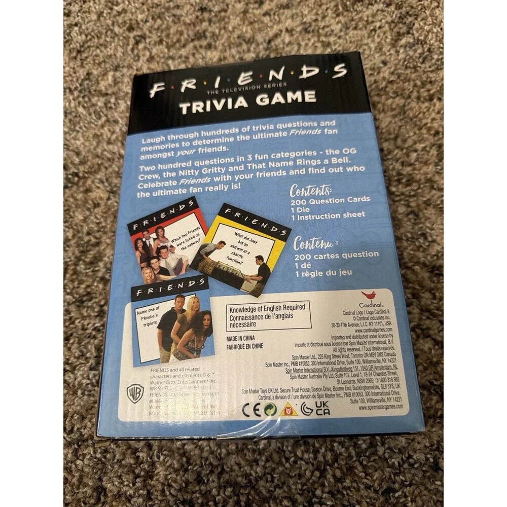 Cardinal | Toys | Friends Trivia Game Sealed Ready To Roll Card Game 20 ...